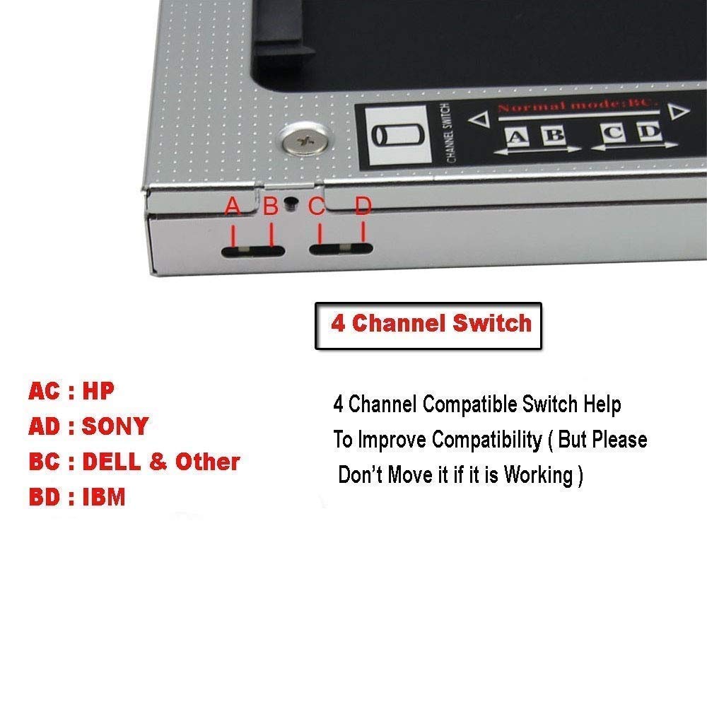 Generic 2nd Hard Drive HDD Ssd Caddy for Lenovo Thinkpad Edge E520 E525 E535 E545 14 E40