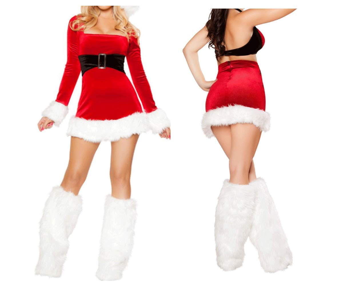 Acrylic Long Leg Warmer with Faux Fur Legwarmers for Women(White)