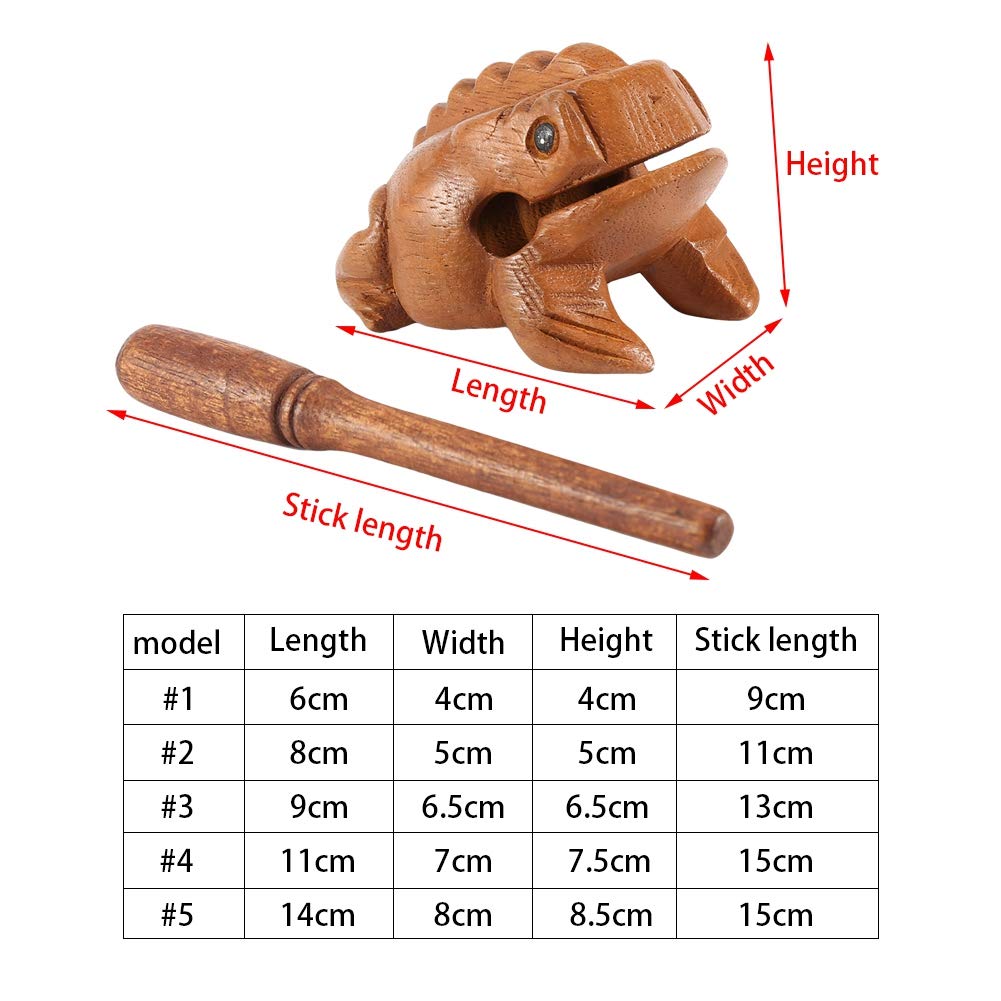 Thailand Traditional Craft Wooden Lucky Frog Interesting & Cute Craft Manual Croaking Musical Instrument Home Office Decor(5#)