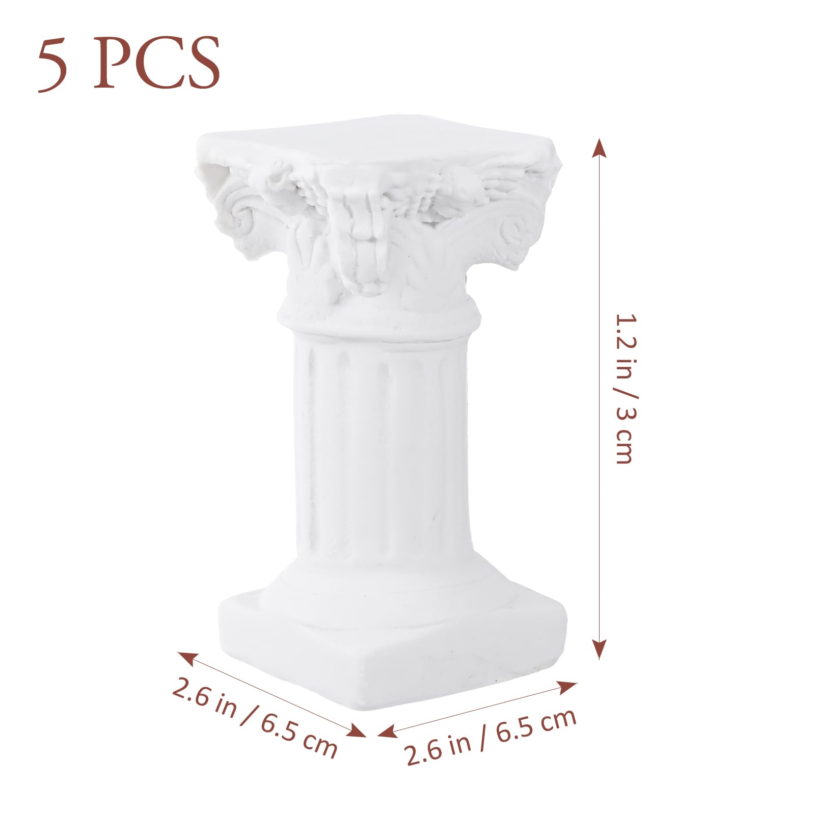generic 5pcs White Roman Pillar Statues Greek Columns Candle Holder Mini Resin Roman Pillar Statue Resin Candlestick Stand Wedding Table Decoration Home Garden 3X6.5CM 2S140C7PLP1138Y0UI