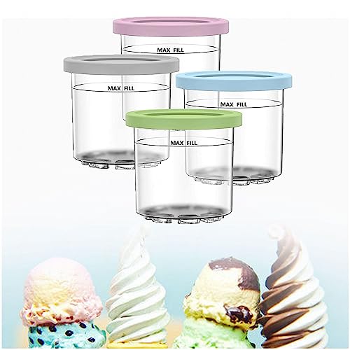 Creami Deluxe Pints, for Ninja Pints with Lids, Ice Cream Pints Airtight and Leaf-Proof Compatible with NC299AMZ,NC300s Series Ice Cream Makers