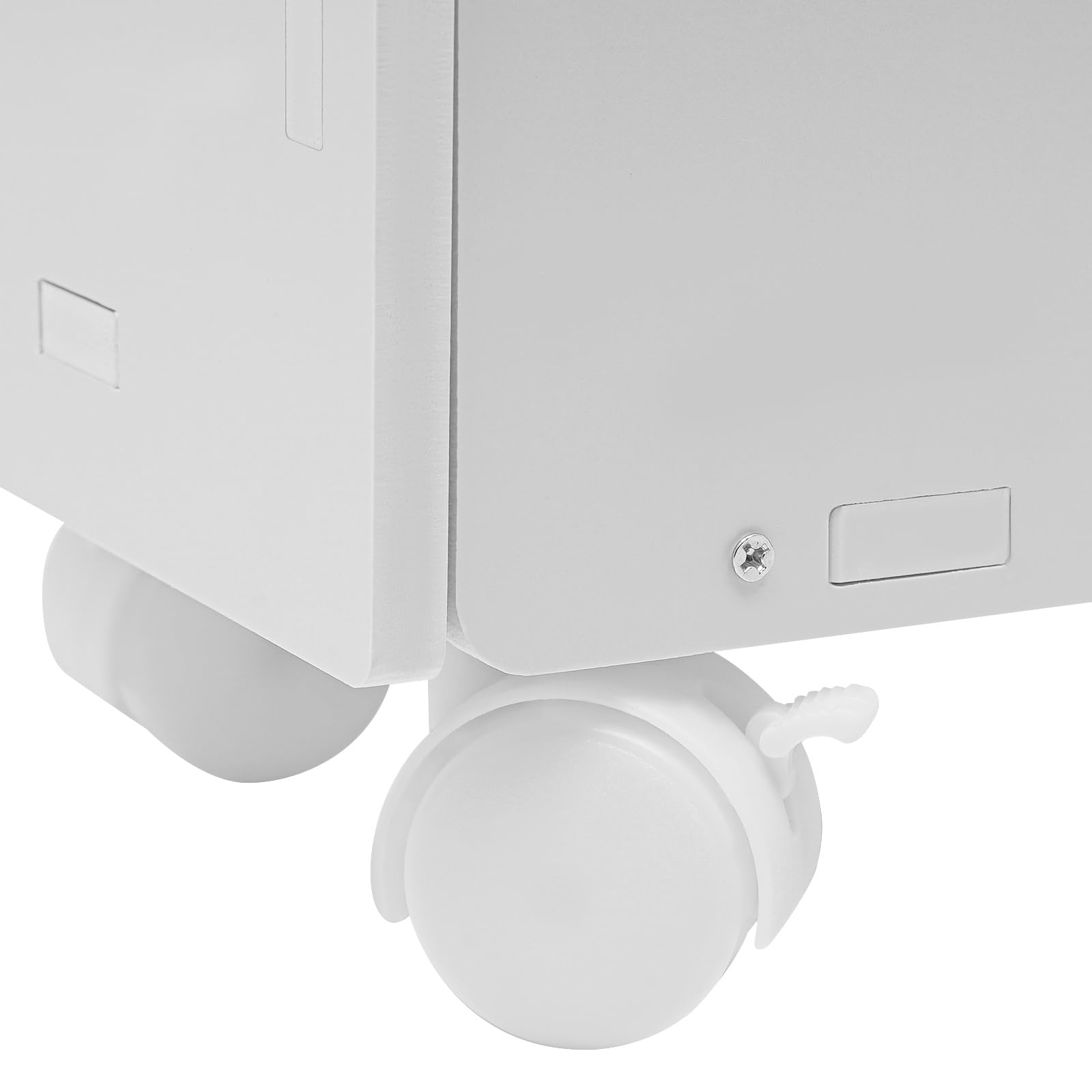 KONKENIE 4 Tier Slim Toilet Side Cabinet Bath Narrow Corner Floor Cabinet with Wheels 2 Drawer Bathroom Storage Cabinet with Shelf Toilet Paper Holder Towel Organizer Vertical for Small Space White