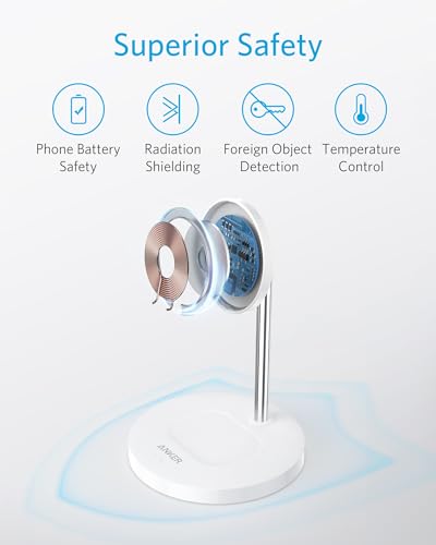 Anker Wireless, PowerWave 2-in-1 Magnetic Charging Stand Lite with USB-C Cable for iPhone 14/14 Pro/14 Plus/14 Pro Max/13/13 Pro /13 Pro Max, AirPods 2/Pro (No AC Adapter)