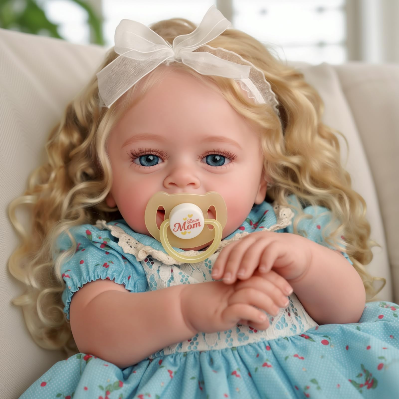 JIZHI Lifelike Reborn Baby Dolls - 18 Inch Realistic-Newborn Baby Dolls Blond Girl Handmade Real Life Toddler Dolls with Clothes for Kids Age 3+