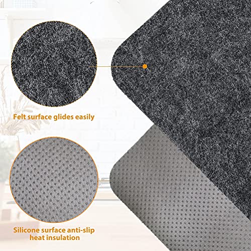 Heat Resistant Air Fryer Mat, 2PCS Kitchen Countertop Heat Protector Mat, Non Slip Appliance Slider Aid Pad for Air Fryer, Coffee Maker, Blender,Toaster, 17.3β x 11.8β