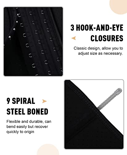 FeelinGirl Women Short Torso Latex Waist Trainer Corset Waist Trainer Breathable Waist Trimmer Hourglass