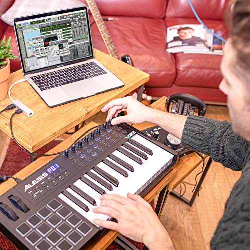 Alesis VI25 - 25 Key USB MIDI Keyboard Controller with 16 Pads, 8 Assignable Knobs, 24 Buttons and 5-Pin MIDI Out Plus Production Software Included,Black