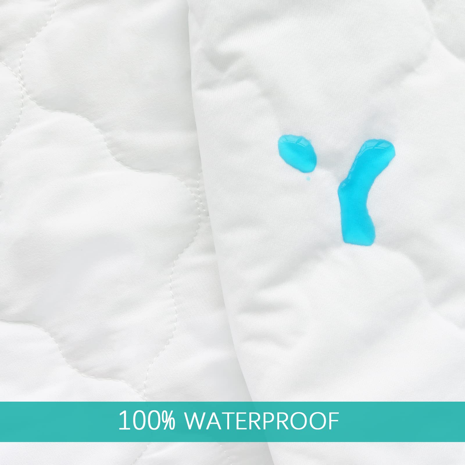 Pack and Play Mattress Pad Protector Waterproof, Pack and Play Sheets Quilted- 39" x 27" Fitted for Graco Playard | Mini & Portable Mattresses -Washable Ultra Soft Padding
