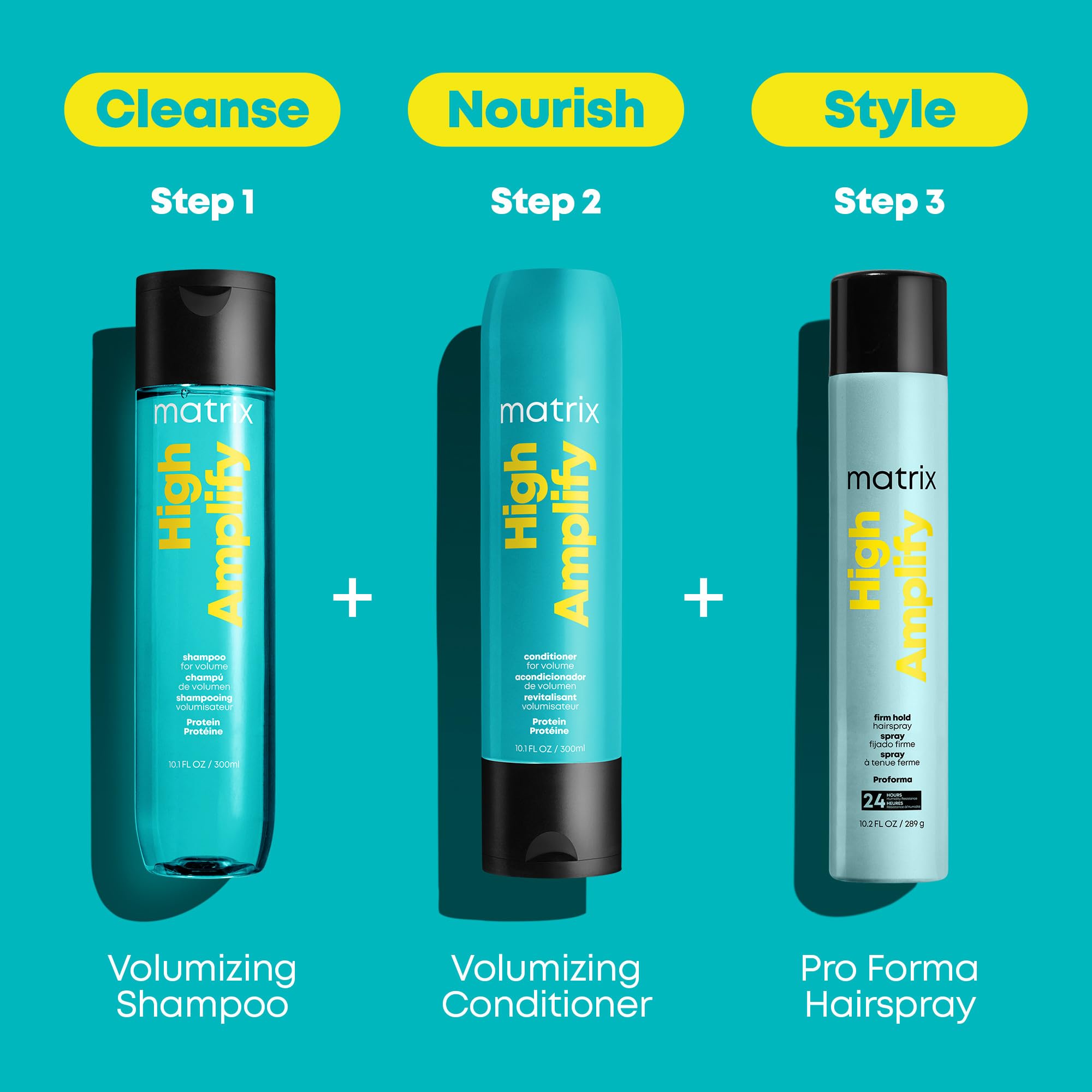 Matrix High Amplify Volumizing Shampoo | Instant Lift, Lasting Volume & Strengthening | Silicone-Free | Boost Structure in Fine, Thin & Limp Hair | Salon Professional Shampoo | 10.1 Fl. Oz.