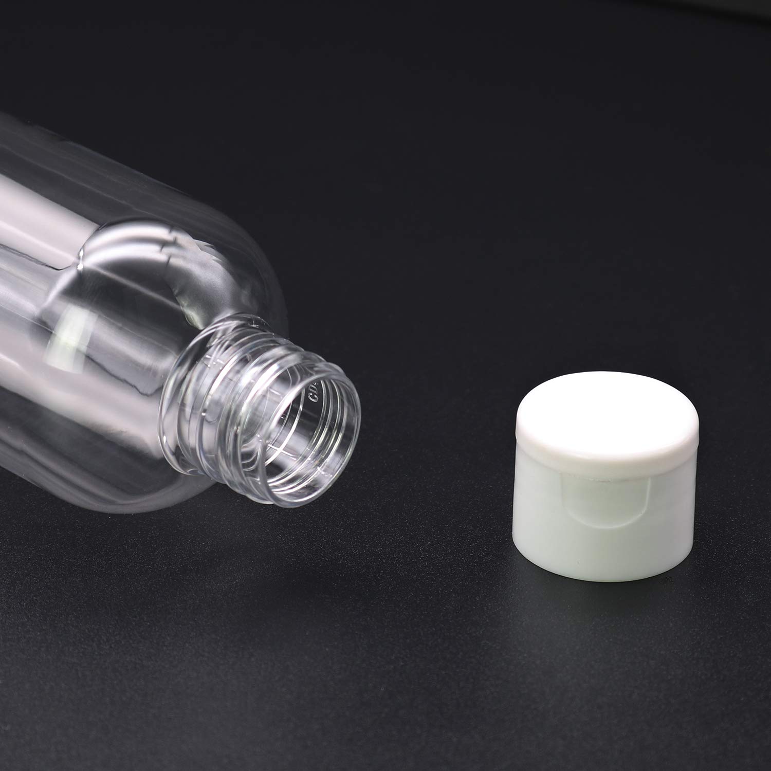TRENDBOX 8oz/250ml Clear Bottles with Flip Cap Lid BPA-Free Travel Containers For Shampoos,Lotions and Massage Oils - 5 Pack