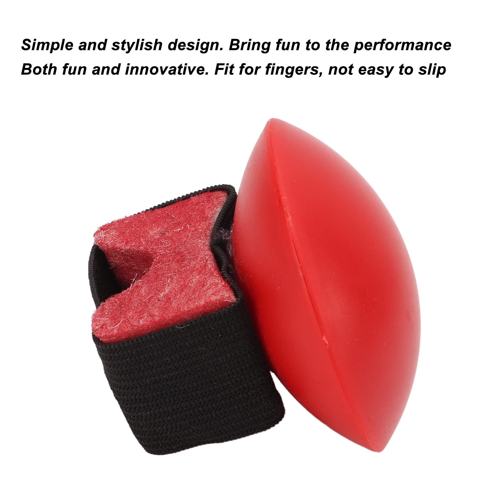 African Drum Finger Rattle, Simple African Drum Finger Shaker Fun Plastic and Sponge Innovative Increase Rhythm for Performance(Red)