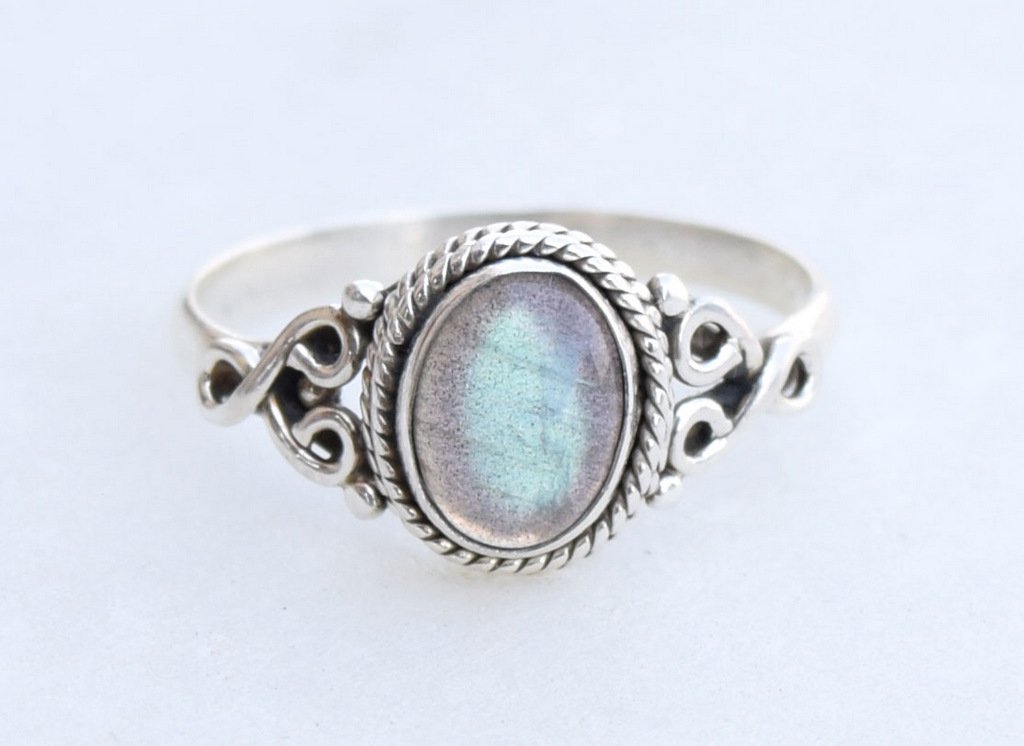 Labradorite Stone Ring 925 Sterling Silver Statement Ring For Women Handmade Rings Gemstone Christmas Promise Ring Size US 9 Gift For Her