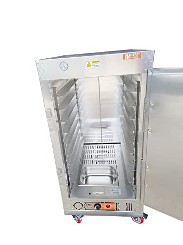 HeatMax 4 Foot Food Warmer Holding Cabinet for 9 Full Size Sheet Pans, for Churches, Schools, Catering, Can Be Used as a Basic Proofer, Made in USA with Service and Support
