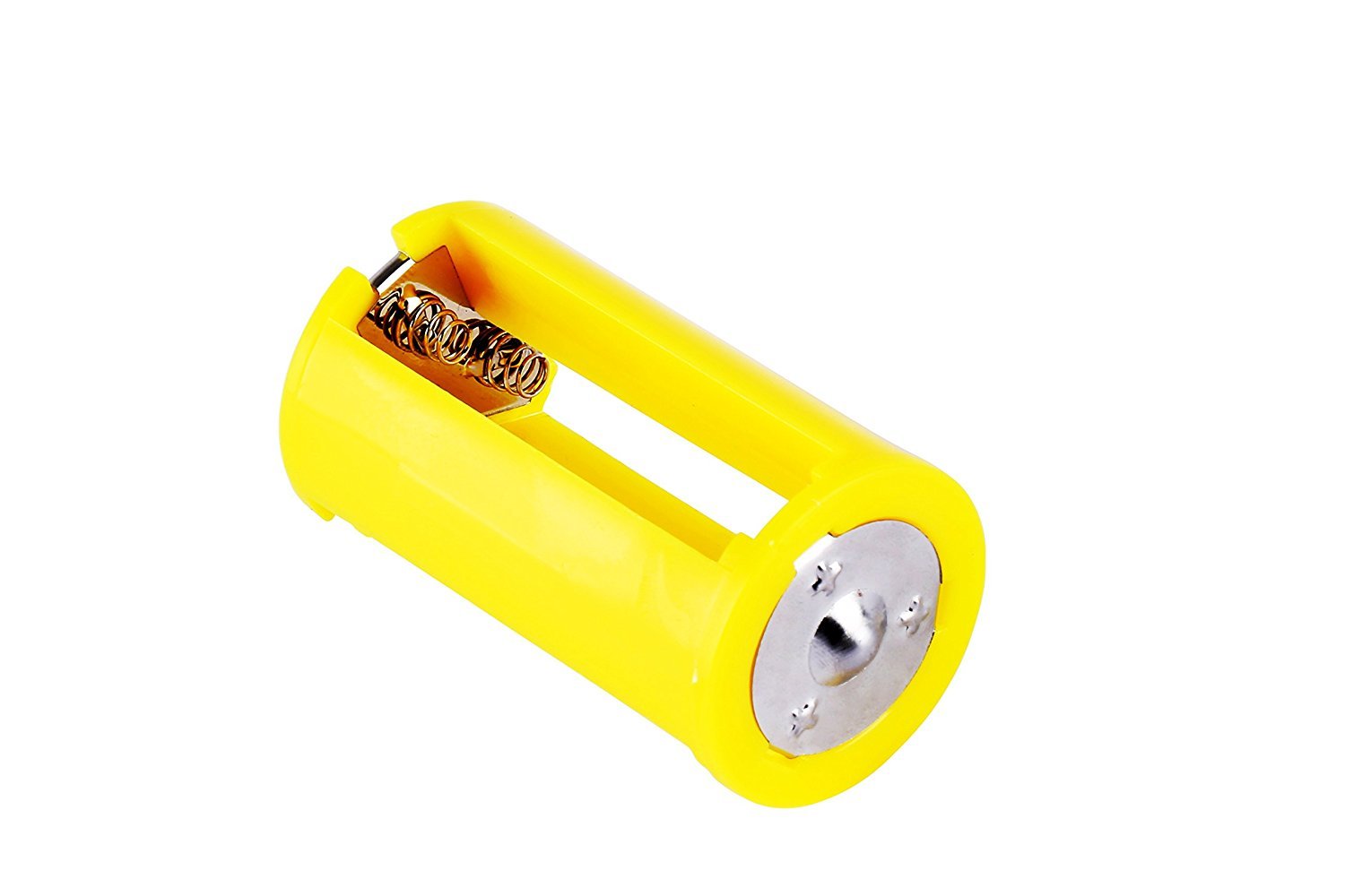 Whizzotech Parallel AA to D Battery Adapters Holder 1.5V Output Case Box 3 AA to 1 D Converter Pack of 8 (Yellow)