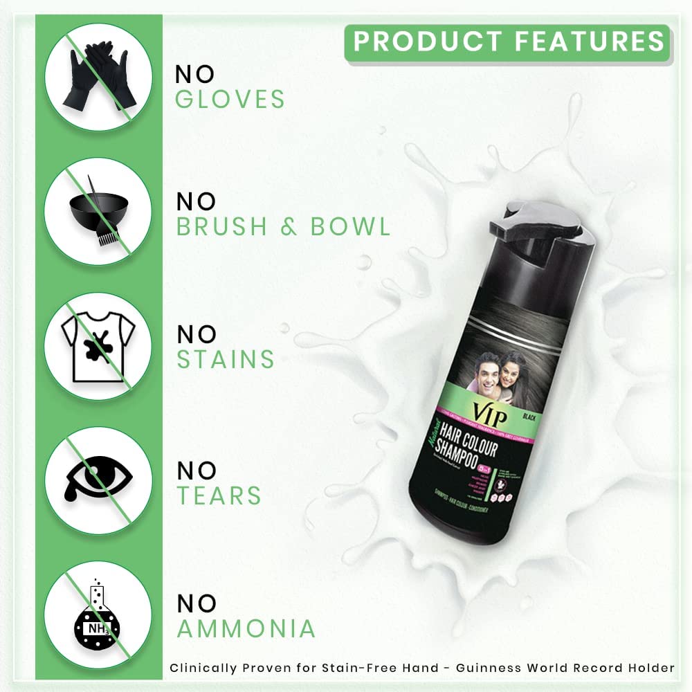VIP 3 in 1 Hair Color Shampoo (180 ml / 6.08 fl oz)