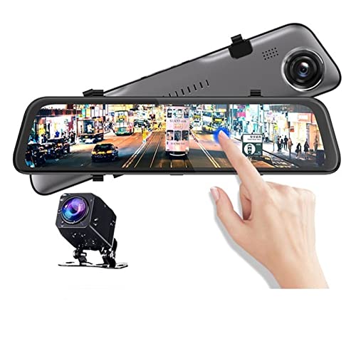 Action Camera Stabilizer 12 Inch Dash Cam Car Rearview Mirror Front 2K 2560x1440P Video Recorder Parking Monitoring Night Version Back HD1080P DVR Camera for Outdoor Video Recording