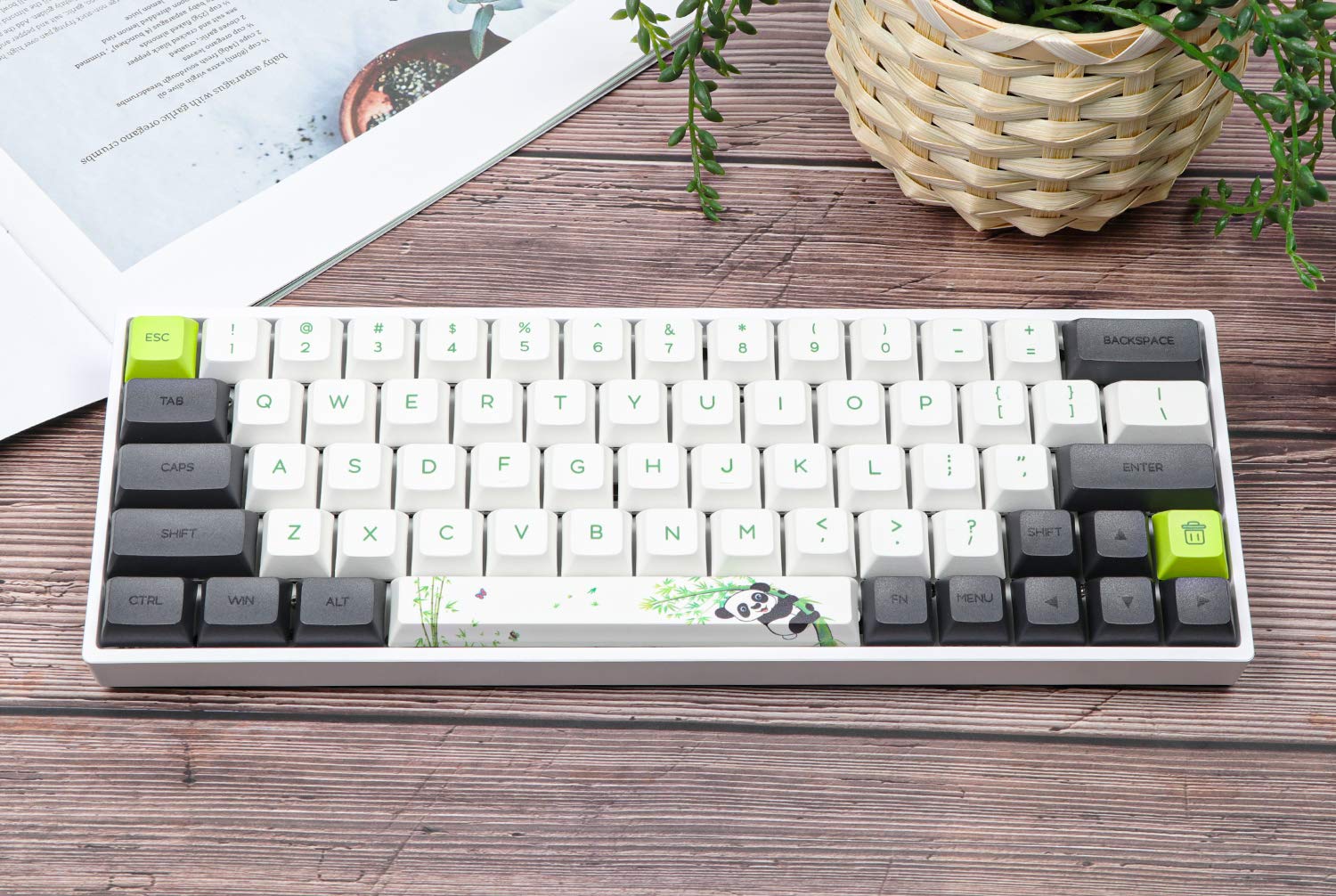 EPOMAKER SK64S Hot Swappable Bluetooth 5.1 Wireless/Wired Mechanical Keyboard with RGB Backlit, PBT Keycaps for Win/Mac/Gaming (Gateron Optical Yellow, Panda)