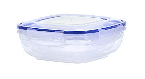 Superio Square Sealed Containers For Food, Set of 3 - Durable Plastic Containers With Lids, Leak Free