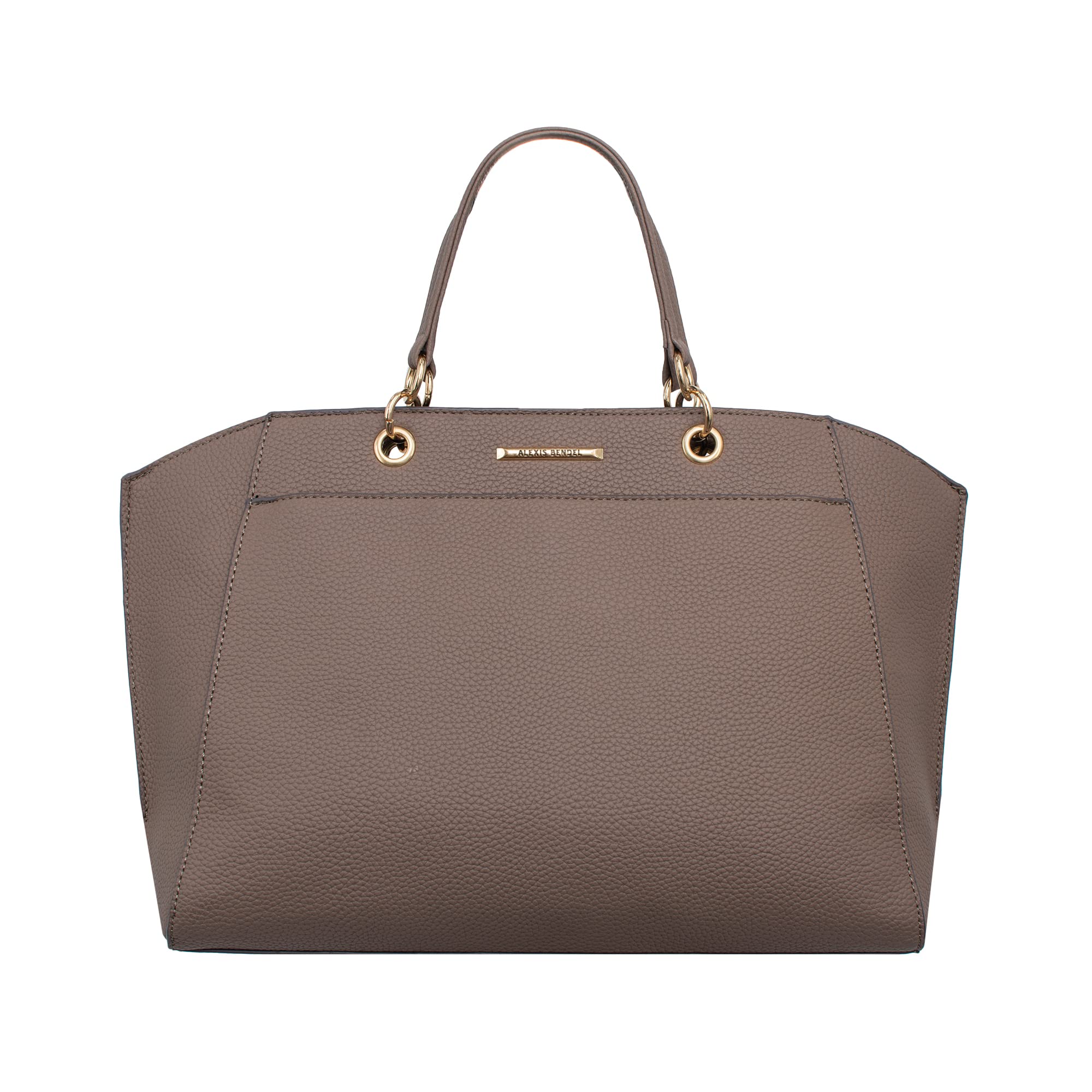 Alexis Bendel Women’s Vegan Leather East/West Wide Satchel Crossbody Handbag With Adjustable & Removable Strap