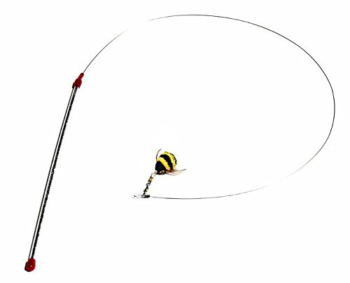 Go Cat Da Bee Teaser Wand from The Maker of Da Bird and Cat Catcher - Gold Glitter Wand