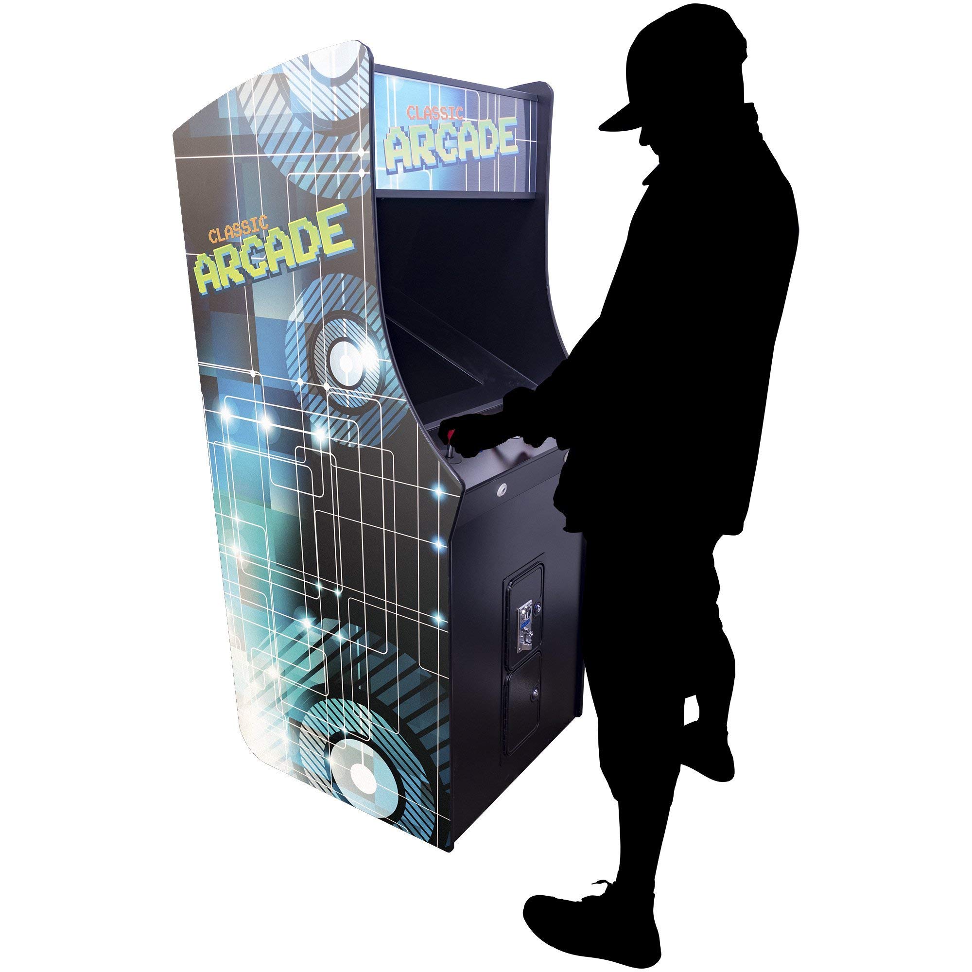 Creative Arcades Full Size Stand-Up Commercial Grade Arcade Machine | 2 Player | 60 Games | 22" LCD Screen | 2 Sanwa Joysticks | Trackball | 2 Stools Included | 3 Year Warranty
