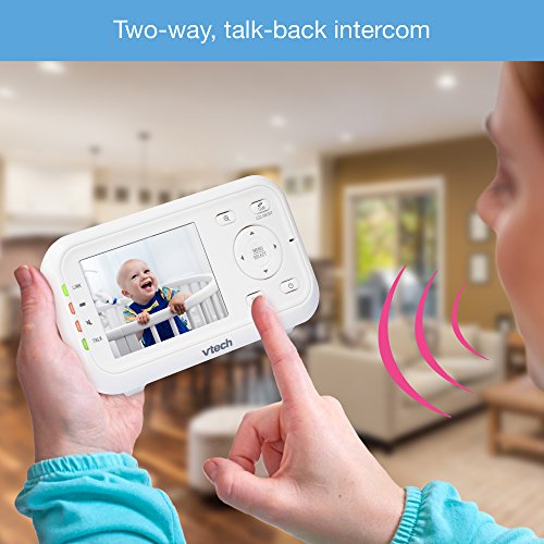VTech VM3252-2 2.8β Digital Video Baby Monitor with 2 Cameras and Automatic Night Vision, White