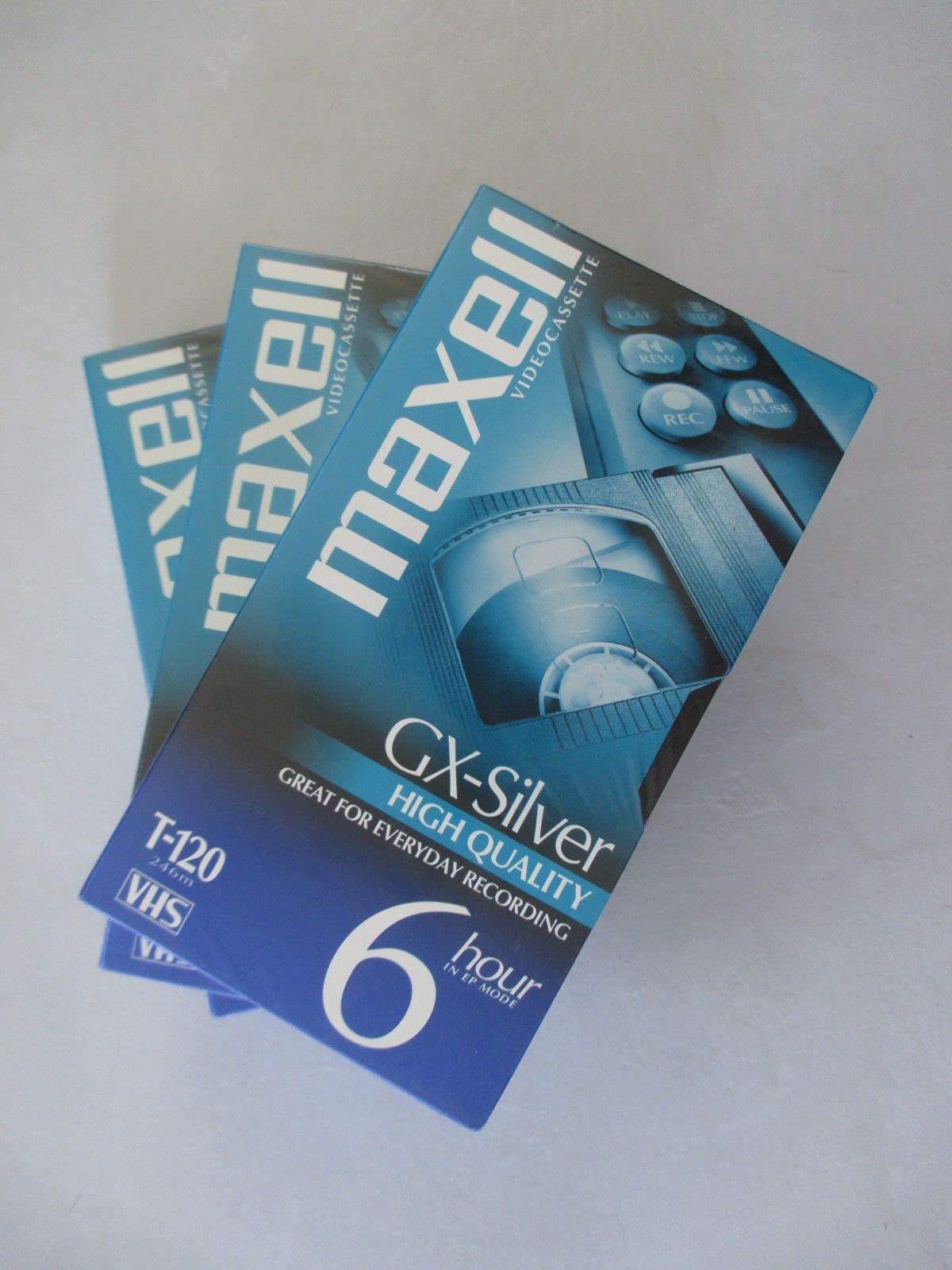 Maxell GX-Silver T-120 6 Hour VHS VCR Blank Tapes | 4 Pack