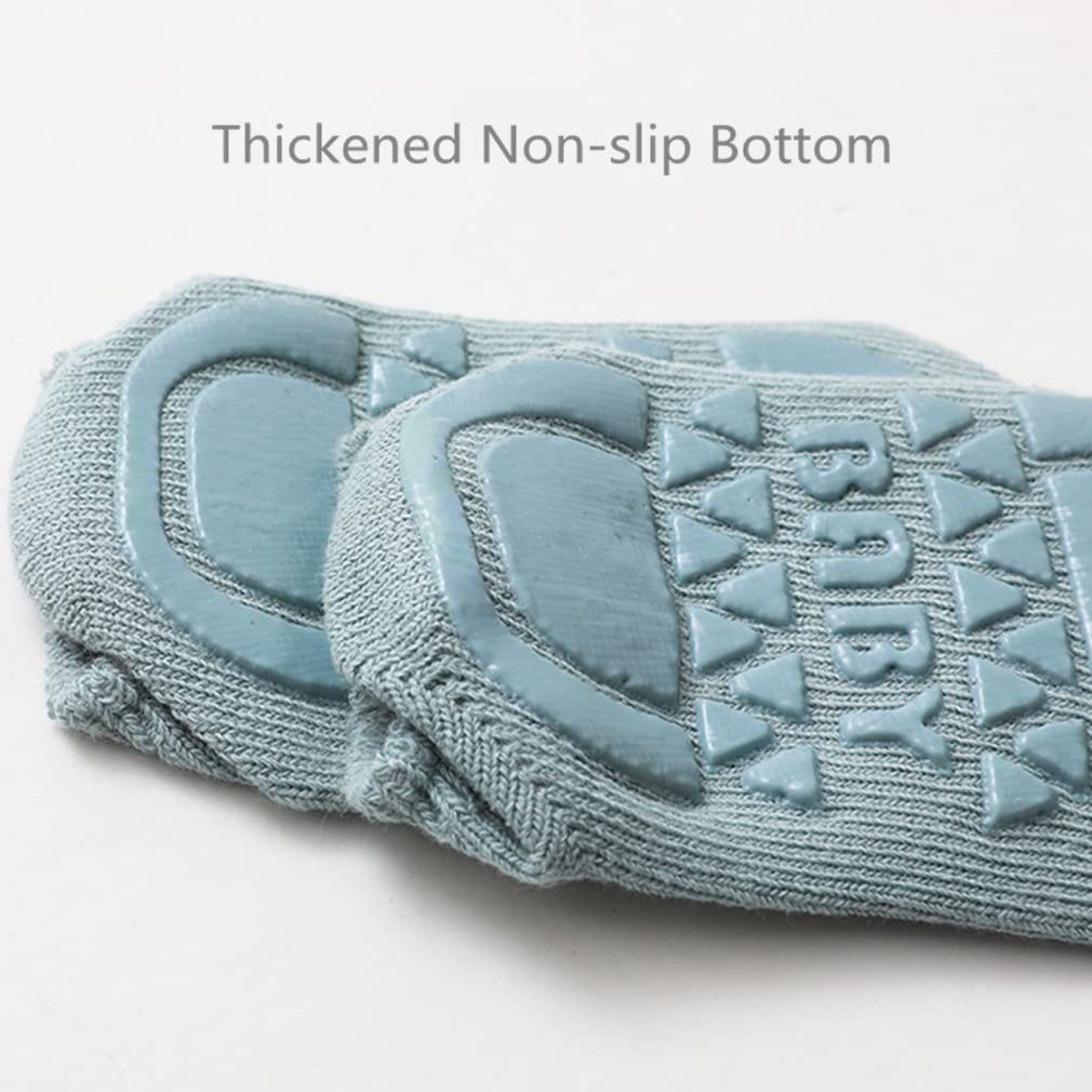 BEHELE Toddler Baby Non Slip Socks 8 Pairs Infant Newborn Antiskid Socks with Grips Solid Anti-Slip Unisex Ankle Socks for Girl Boy (M(1-3T))