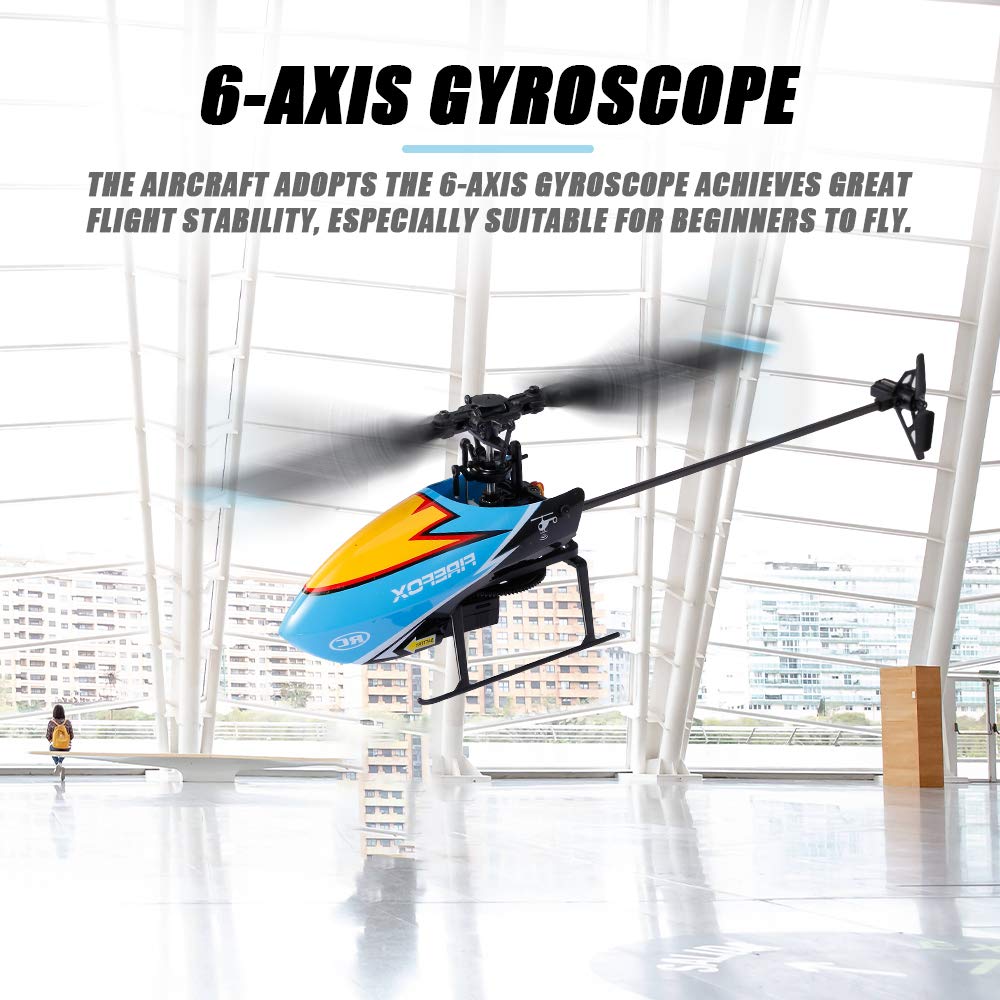 GoolRC C129 RC Helicopter for Adults and Kids, 4 Channel 2.4Ghz Remote Control Helicopter with 6-Axis Gyro, Aileronless RC Aircraft with Altitude Hold and 3 Batteries (Orange)