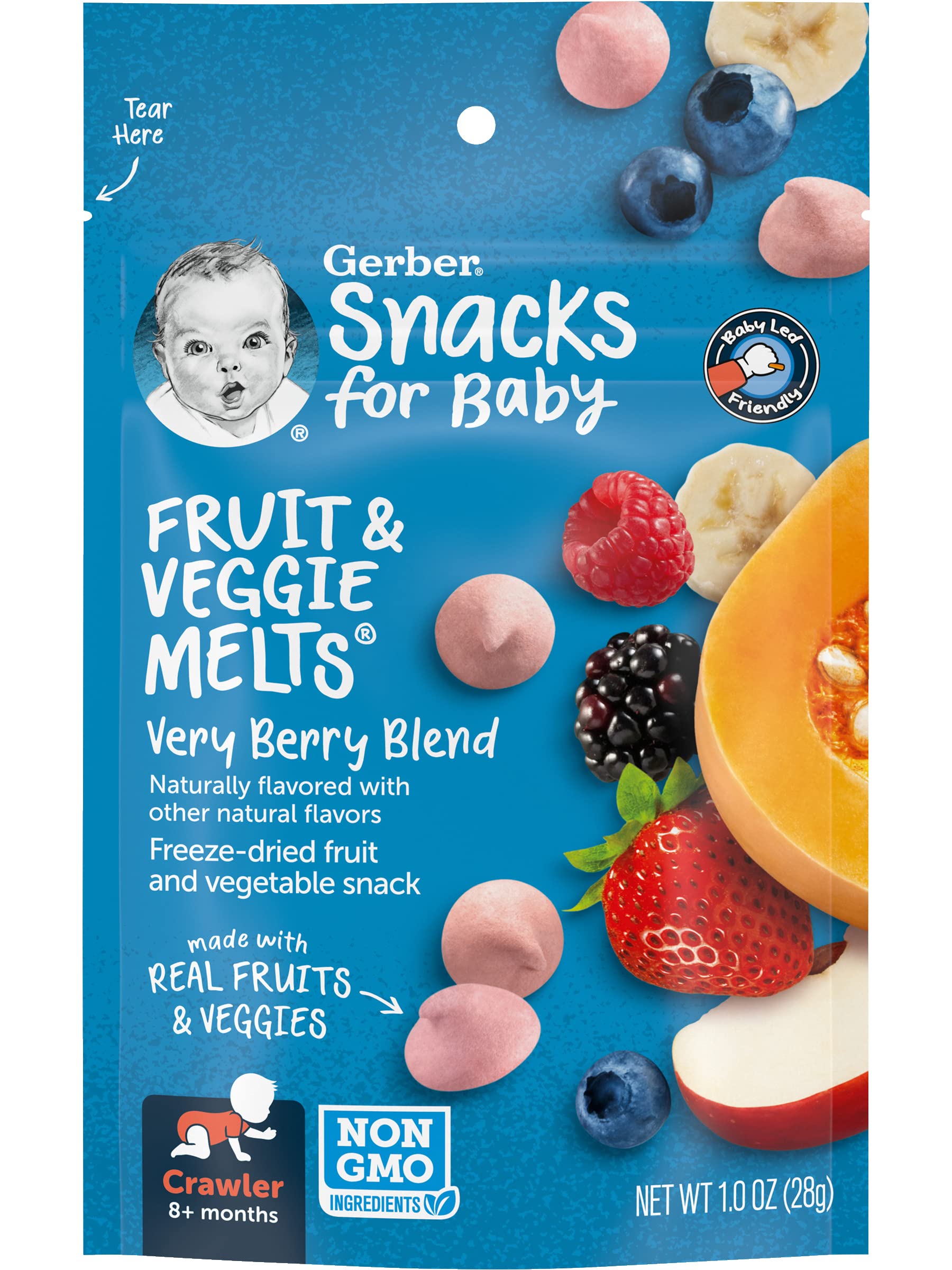 Gerber Graduates Fruit & Veggie Melts - Very Berry Blend, 1-Ounce (Pack of 4)