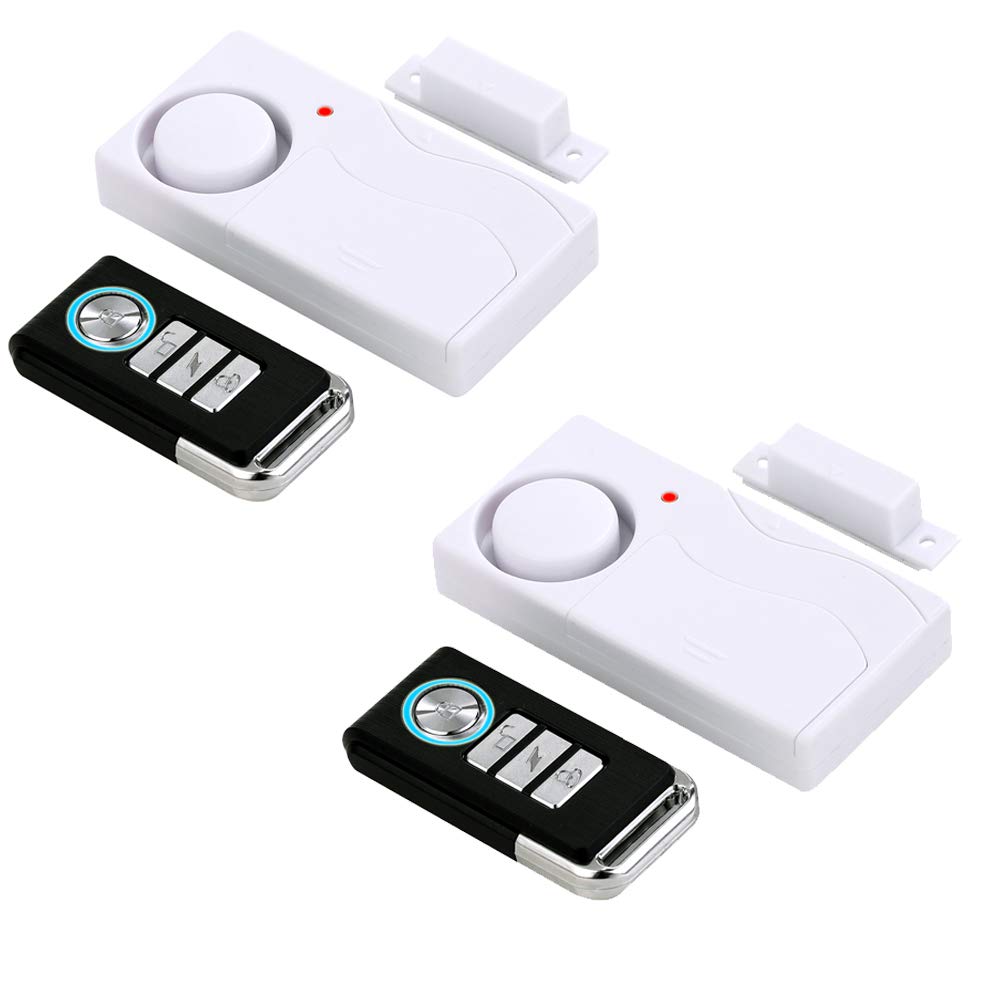 HENDUN Wireless Door Alarms When Opened with Remote, Door Security Sensor, Pool Alarm for Kids Safety, Sliding (2 Pack)