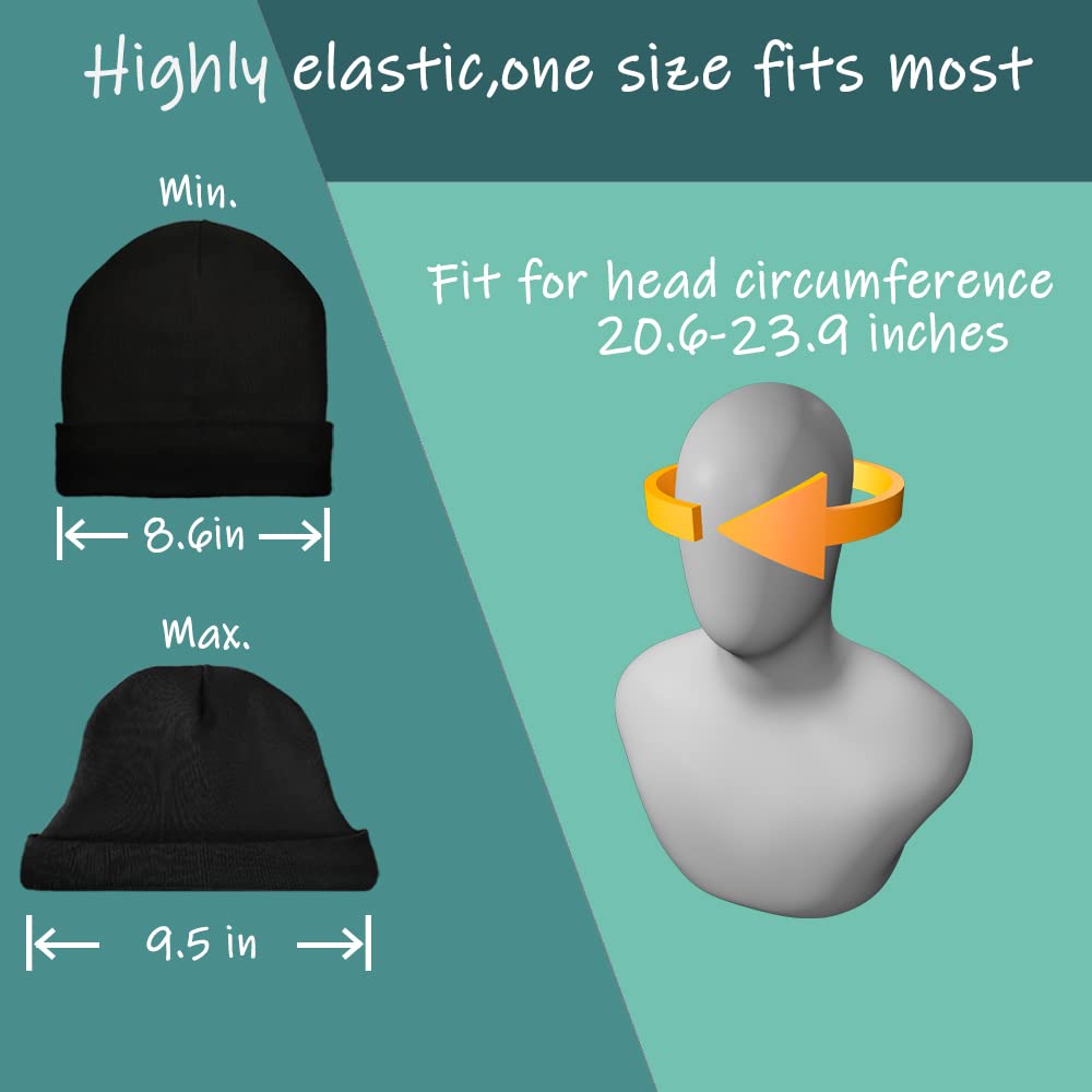 Alikilo Black Beanie Hat for Men and Women | Winter Cold Weather Fleece Lined Beanie Hat