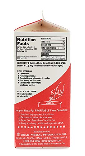 Gold Medal Cotton Candy Floss Sugar, Strawberry and Blue Raspberry, 52 oz - 1/2 Gallon, 2 Pack