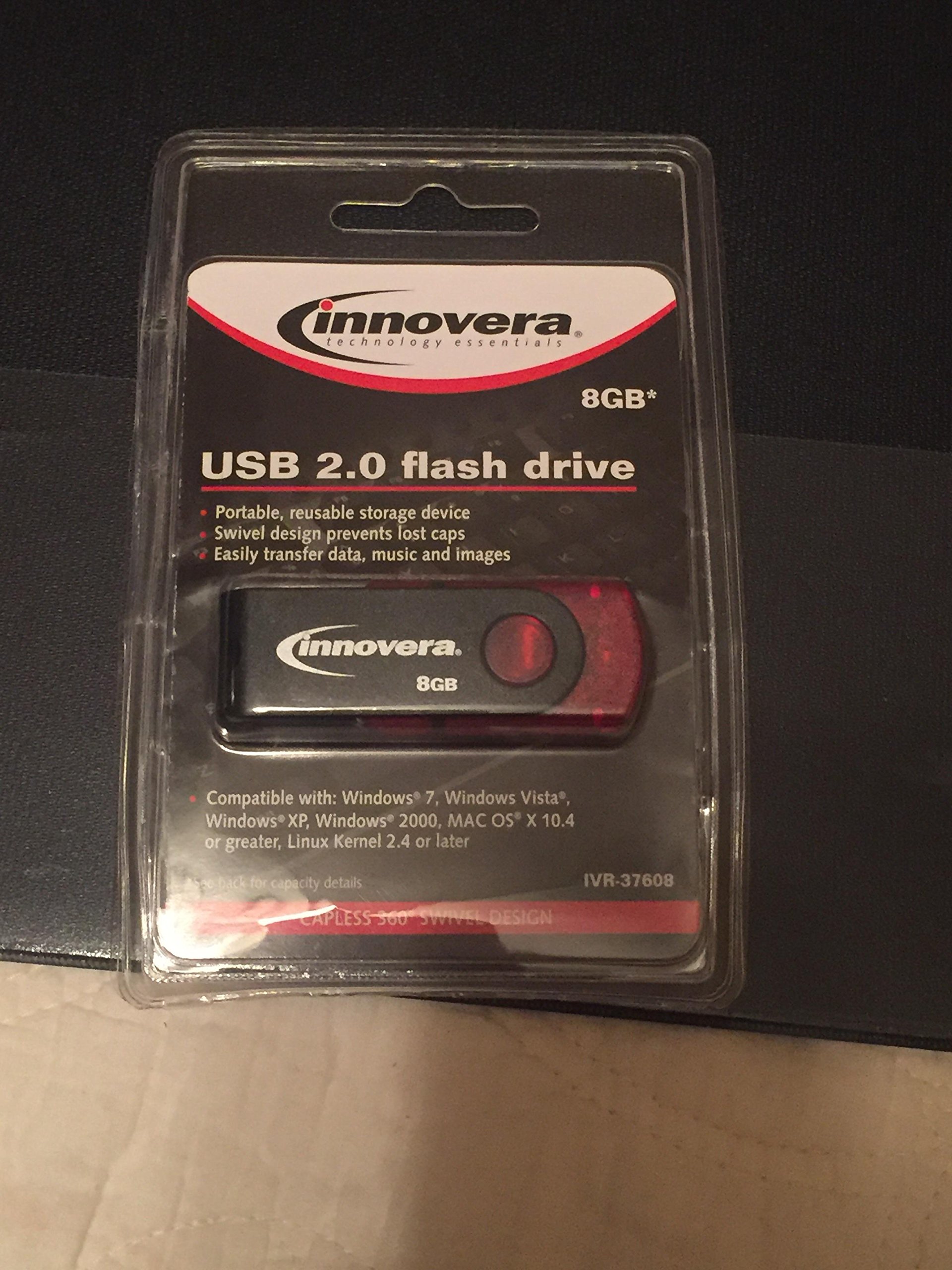 IVR37608 - Innovera USB 2.0 Flash Drive ,red