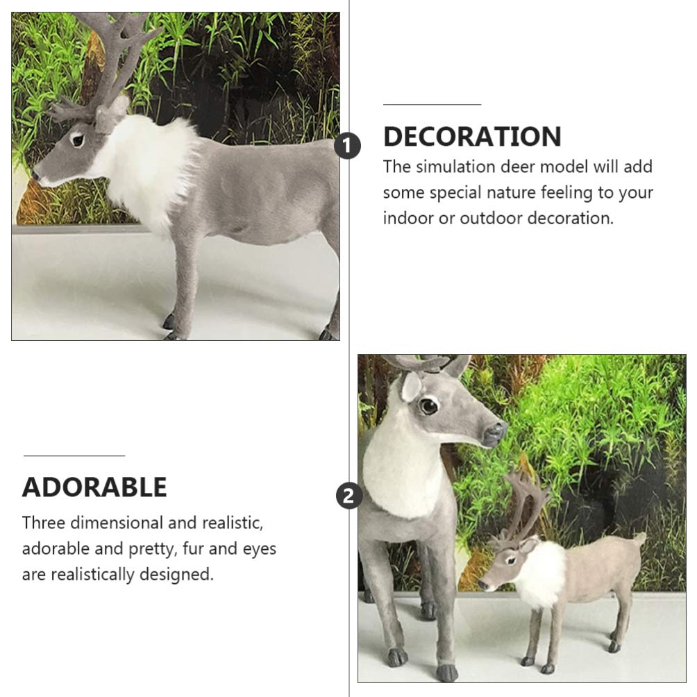 ABOOFAN Reindeer Figurine Christmas Desktop Decoration Tabletop Deer Ornaments Wild Animal Model for Holiday Winter Party Home Office Decor