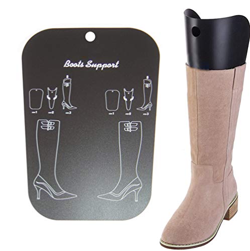 SYBL 2 Pairs(4 Sheets) Boot Shaper Form Inserts Tall Boot Support Shaper Thicken Shoe Tree Shape Holder for Women and Men,Black 16 Inches