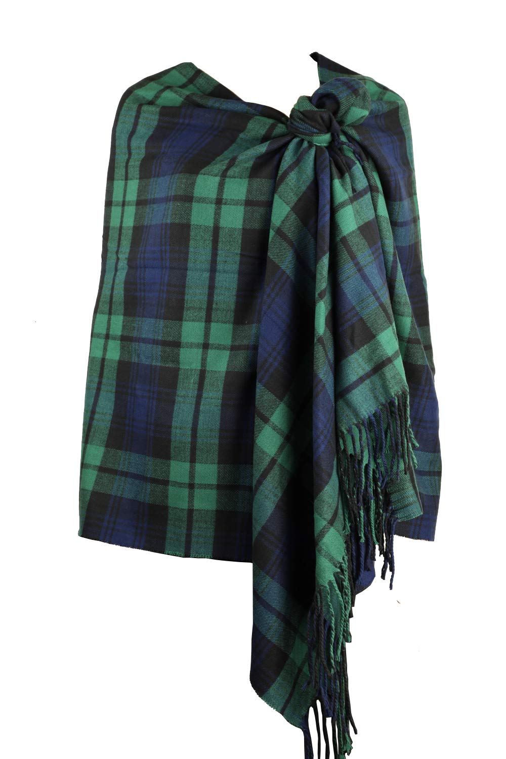 Achillea Oversized Cashmere Feel Scotland Scottish Tartan Plaid Scarf Shawl Wrap Winter Warm 80" x 30" (Black Watch Tartan)