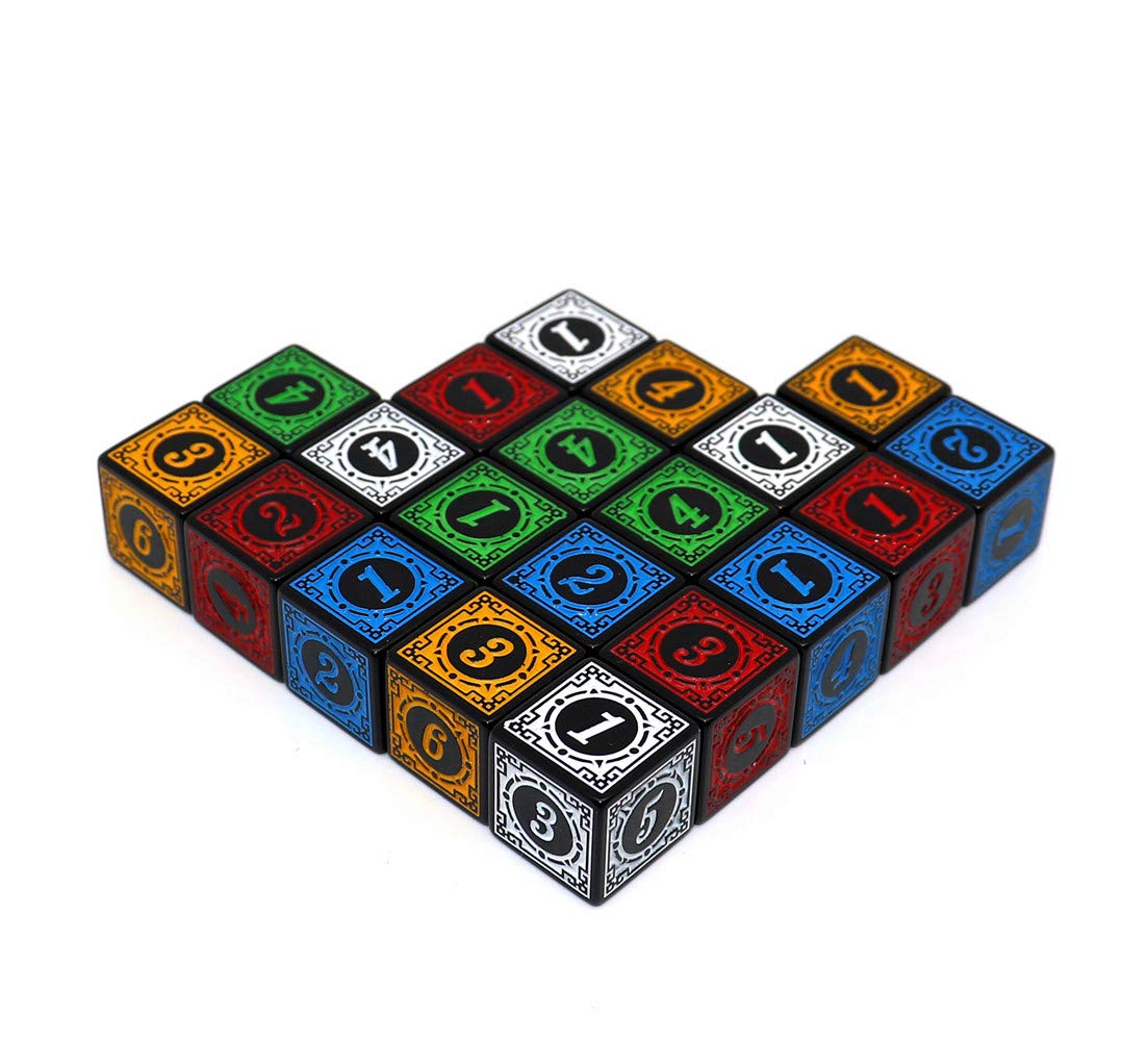 CREEBUY 16Pcs Dice Counters Token Loyalty Dice D6 Glitter Dice Cube Compatible with MTG,Magic The Gathering, CCG, Card Games Accessory(Nebula Dice)