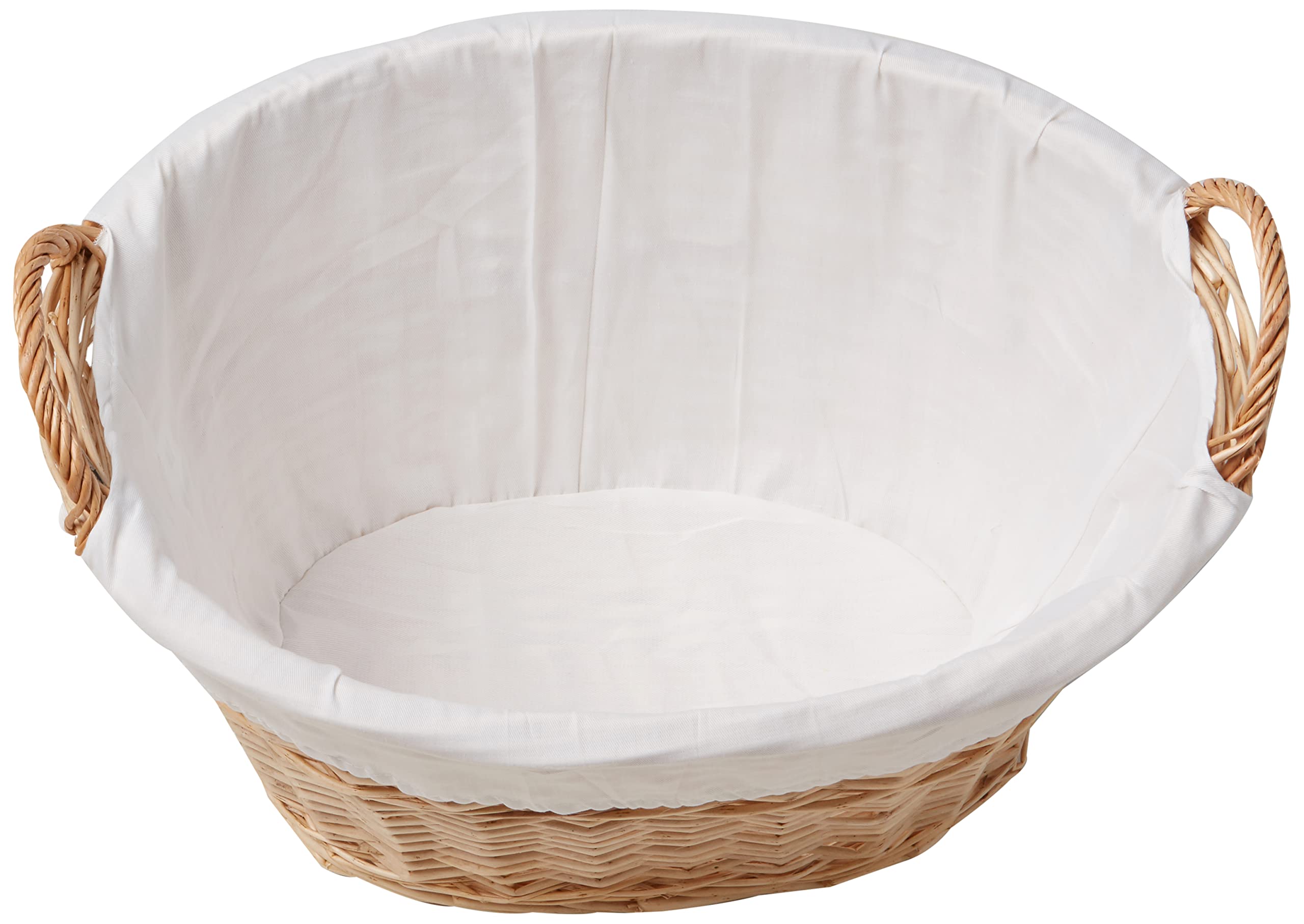 Household Essentials ML-5569 Willow Wicker Laundry Basket with Handles and Liner | Natural Brown