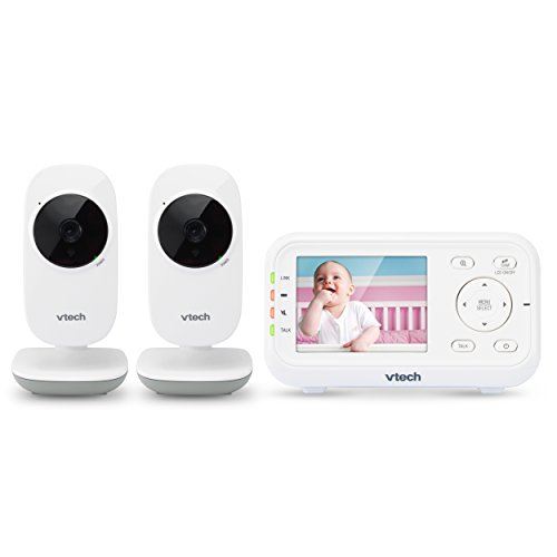 VTech VM3252-2 2.8β Digital Video Baby Monitor with 2 Cameras and Automatic Night Vision, White