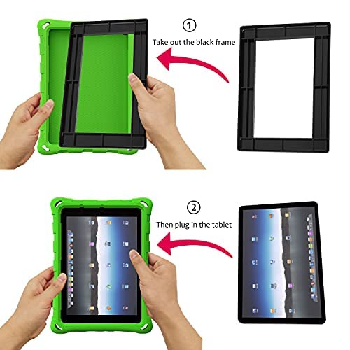 All-New Amazon Kindle Fire HD 10 Tablet Case & Fire HD 10 Plus Case(11th Generation, 2021 Release), DJ&RPPQ [Adult & Kids Friendly] Light Weight Shock Proof Back Cover for Fire HD 10.1" Tablets, Blue