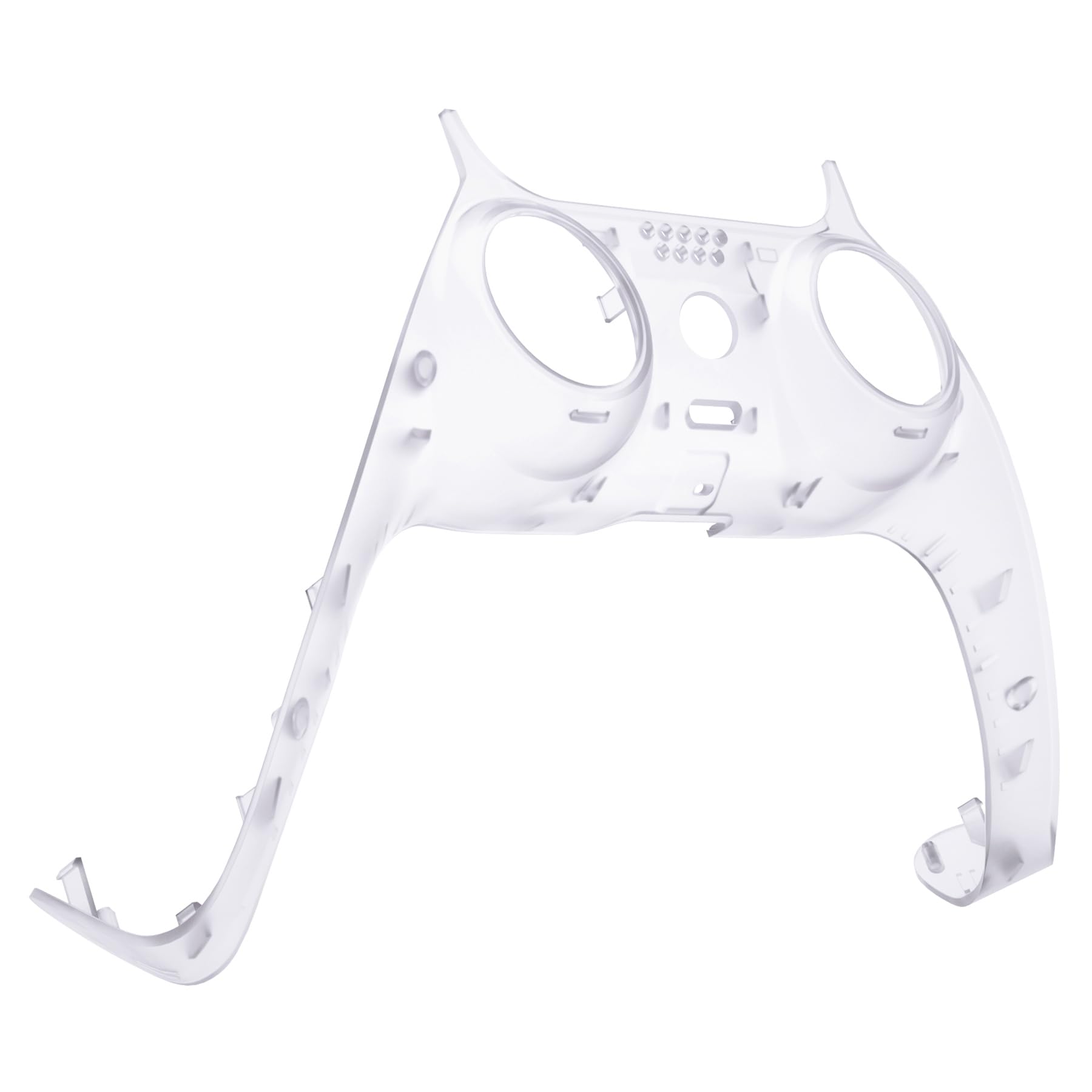 eXtremeRate Clear Decorative Trim Shell Compatible with p s 5 Controller, DIY Replacement Clip Shell, Custom Plates Cover Compatible with p s 5 Controller with Accent Rings