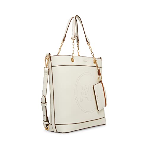 Anne Klein Mini perf Logo Tote, Anne White/Anne White/Ginger Biscuit