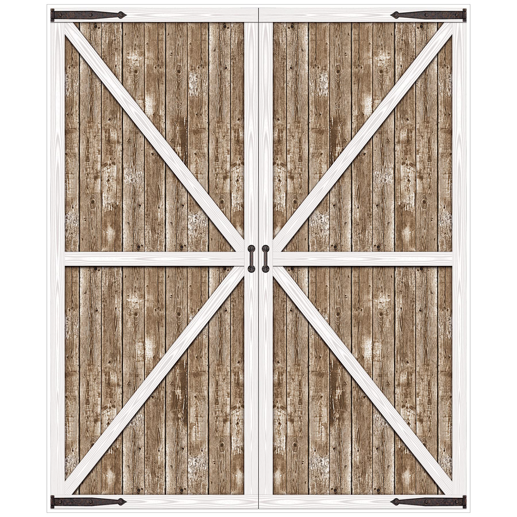 Beistle 6' x 5' Rustic Western Barn Door Photography Background Farm Theme Photo Shoot Backdrop For Birthday, Baby Showers, Wedding Day Décor, Brown/White/Black