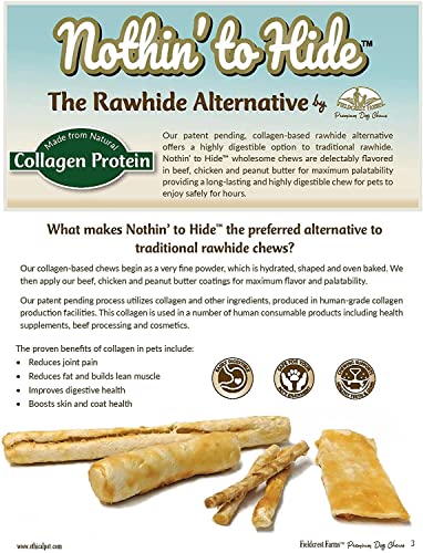 Fieldcrest Farms Nothing to Hide Natural Rawhide Alternative Twist Stix for Dogs - 3 Pack Bundle & Magnet (Chicken, Beef, Peanut Butter) Premium Easily Digestible Chews Great for Dental Health