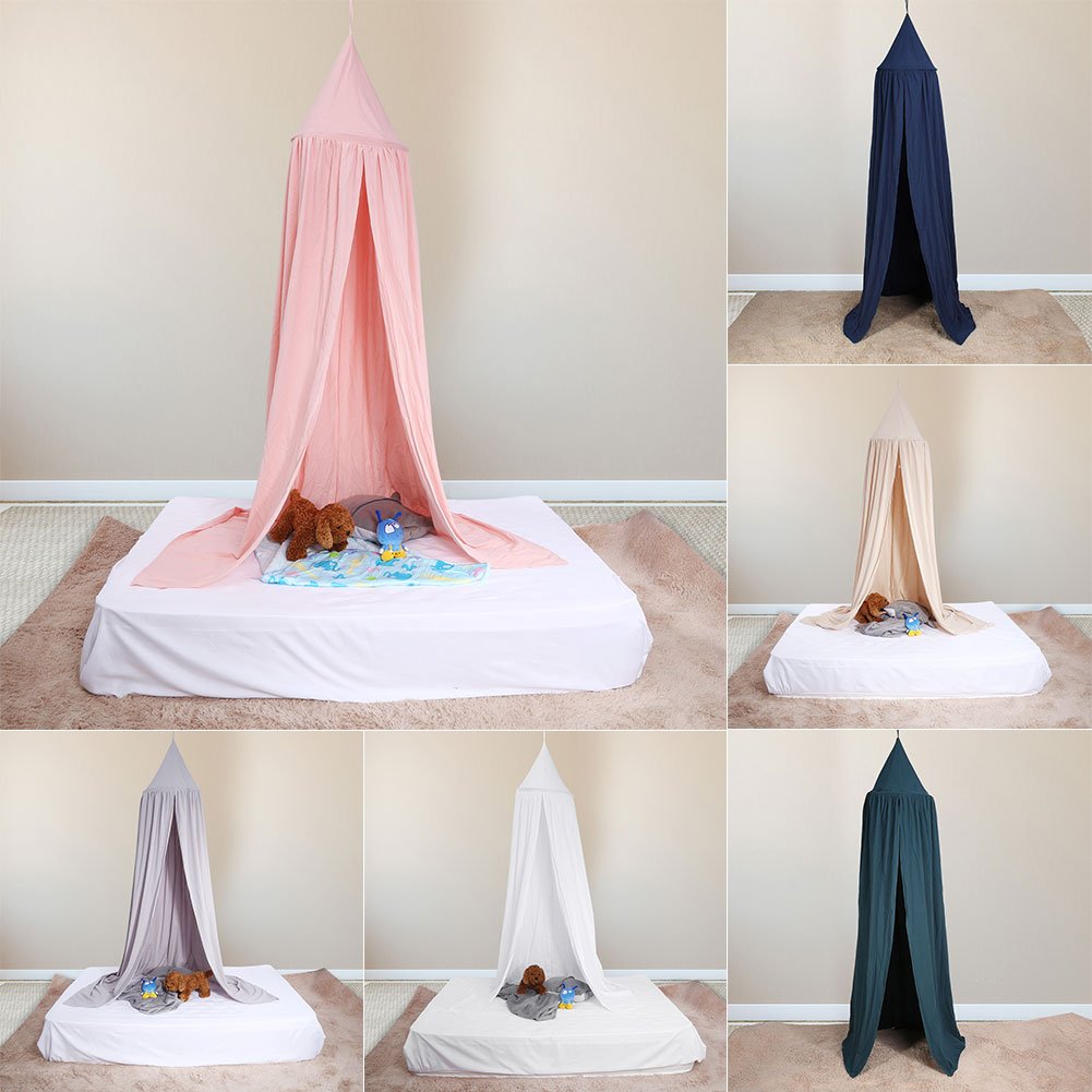 Yosoo Baby Bedding Round Dome Bed Canopy Kids Play Tent Hanging Net Curtain for Baby Kids Reading Playing Sleeping Room Decoration, Dark Blue
