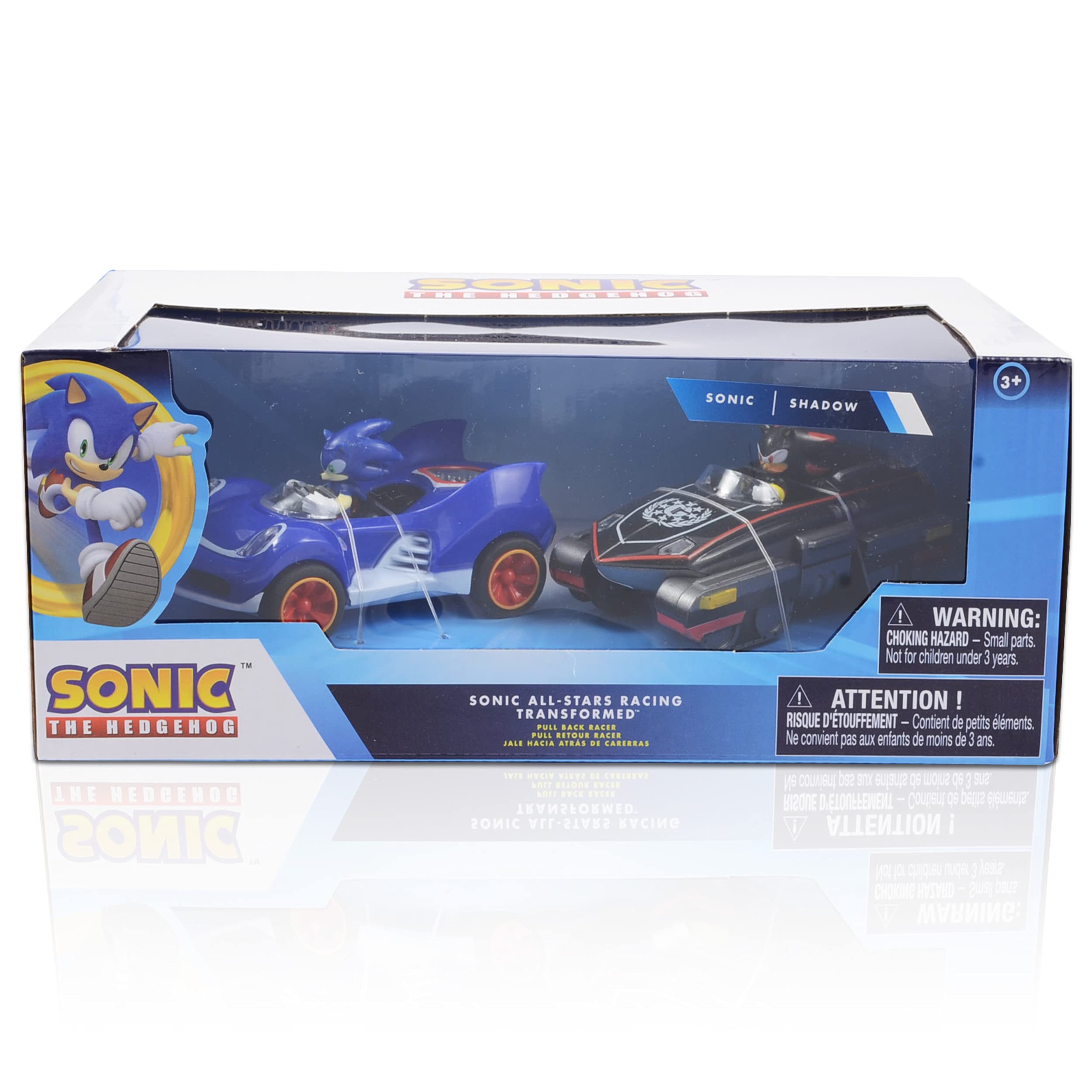 Sonic The Hedgehog Action Figure Toys Set - 5" Shadow and Sonic All Stars Racing Pull Back Action Vehicles (Sonic Party Supplies Bundle)