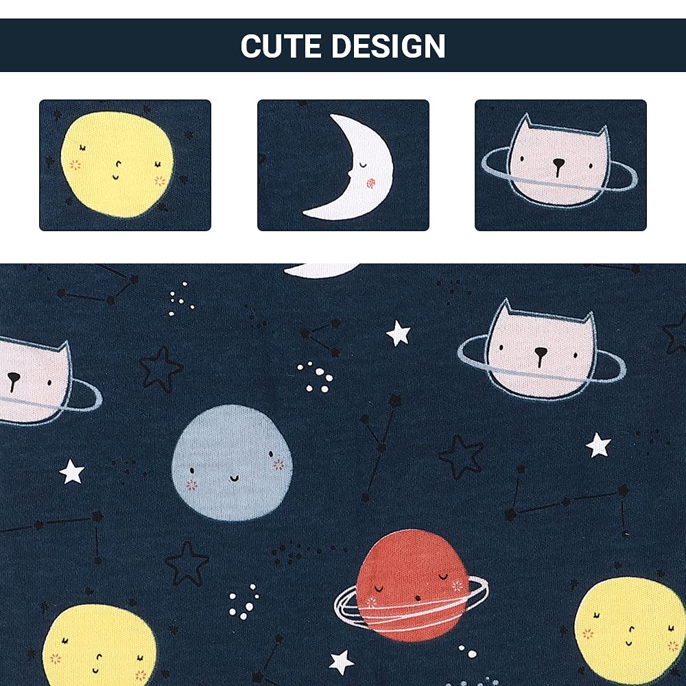Cute Baby Security Tag Blanket withTeether,Soft,Soothing, Comfortable,Dotted Backing Taggy Teething Blanket for Boys and Girls. (Planets)