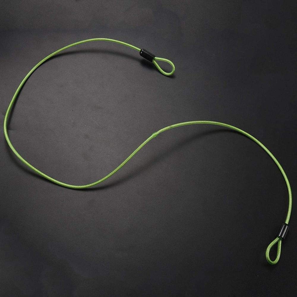Aeromdale 100cm x 2mm Cycling Sport Security Loop Cable Lock Bicycle Bikes Scooter U-Lock - Green