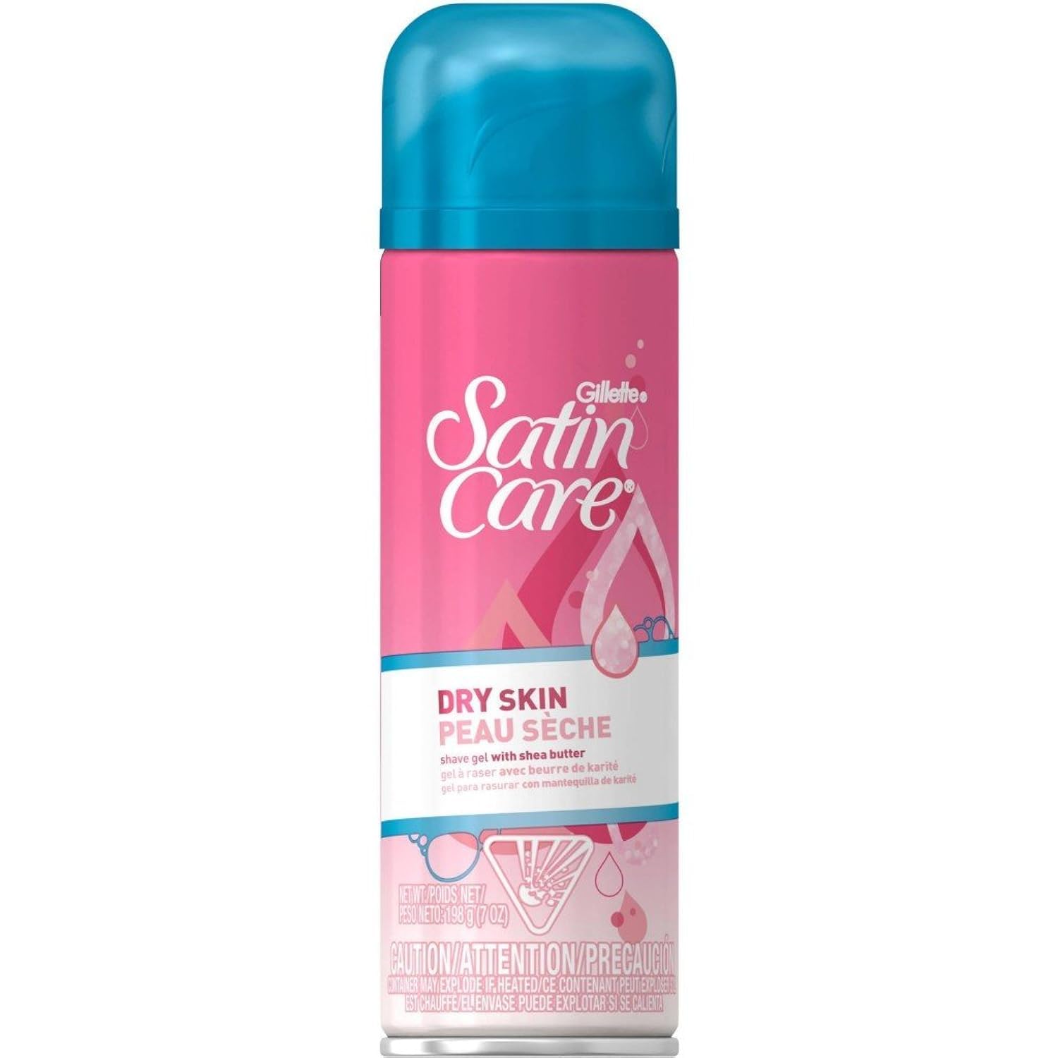 Gillette Satin Care Dry Skin Shave Gel, 7 Oz (Pack of 4)